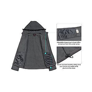 Little Donkey Andy Women's Softshell Jacket Hooded Windproof Fleece Lined Jackets, Water Repellent and Lightweight Khaki Floral XL