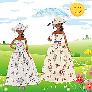 ZTWEDEN Doll Swimsuit Bikini Clothes and Beach Accessories for 11.5 Inch Girl Doll with Surfboard Diving Swim Accessories, 8 Bikini Swim Suit 3 Summer Dresses 10 Shoes Lifebuoys Beach Loungers