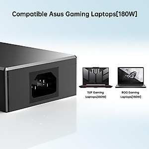 180W Zephyrus Charger Fit for ASUS ROG Zephyrus G14 GA401 G15 GA502, ASUS ADP-180TB H 20V 9A AC Adapter, ASUS TUF Gaming Laptop Charger F15 F17 FX505D FX505G