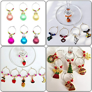 TOAOB 100pcs Wine Glass Charm Rings 25mm Gold Plated Open Earring Beading Hoop Party Favor