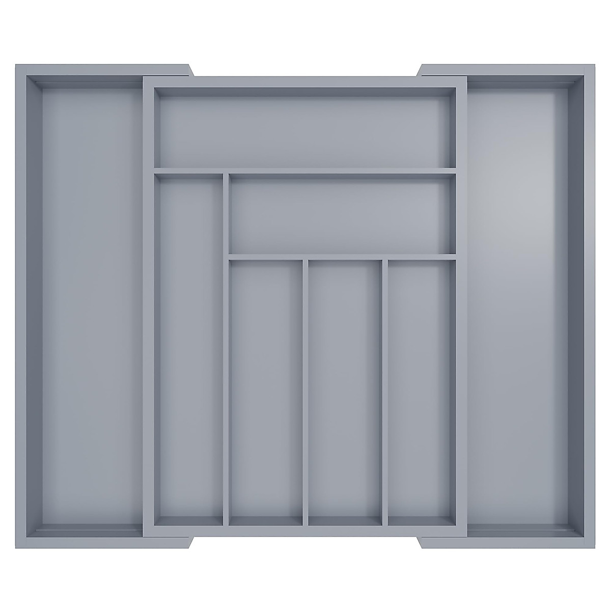 Chubangshou Utensil Organizer Silverware Holder, Adjustable Kitchen Drawer Organizer for Large Utensils, Bamboo Cutlery Organizer in Drawer (Black)