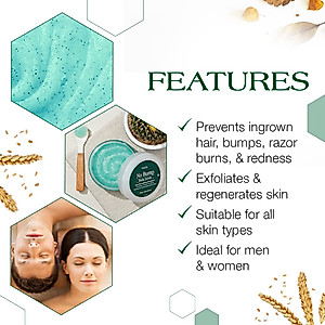 GiGi No Bump Body Scrub - Exfoliating Scrub for Ingrown Hair & Razor Bumps, Pre & Post-Waxing Treatment, Smooths Skin & Prevents Irritation, 6 oz, 1 Pack