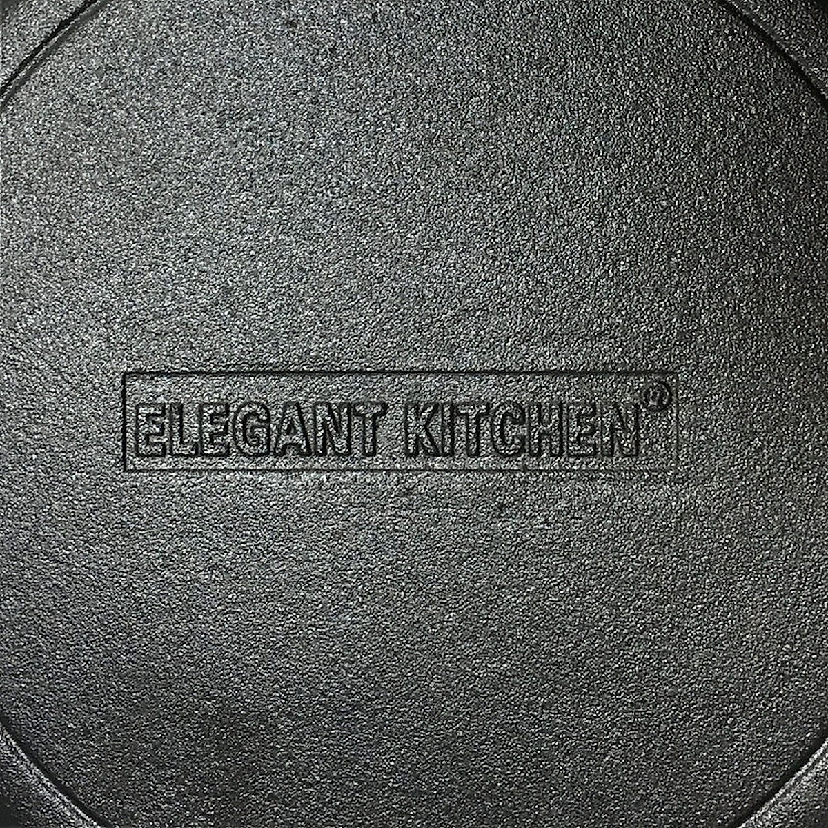 Elegant Kitchen Pre-Seasoned Cast Iron Skillet | Indoor and Outdoor Use | Grill, Stove-top, Induction Safe (12.5 Inch)