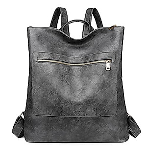 Women Fashion Backpack Purse, Multi-Purpose Shoulder Casual Daypack Large Capacity Bags (Gray)