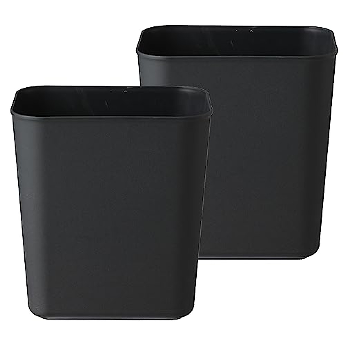 HOLTPHILI Small Trash Can 2.5 Gallon Waste Basket Garbage Can for Bathroom Hotels Inns Office Bedroom (Black, 2 Pack)