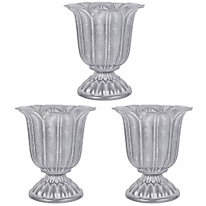 3pcs Bedroom Style Decoration Outdoor Decor Center Garden Urn Footed Pots Classical Stand Office Moroccan Bonsai Nursery Plant Metal Room Vintage Design Party Jug- Living Air