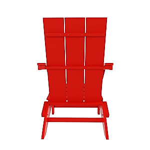 WestinTrends Ashore HDPE Outdoor Patio Poly Folding Adirondack Chair, Red