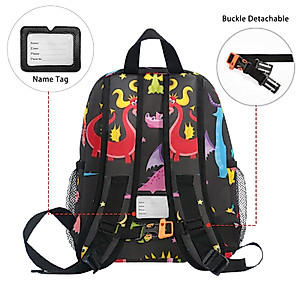 ZENWAWA Mini Backpack Cute Cartoon Dragons Cute Pattern School Bag For Kindergarten Kids with Name Tag 12/12.6 inch