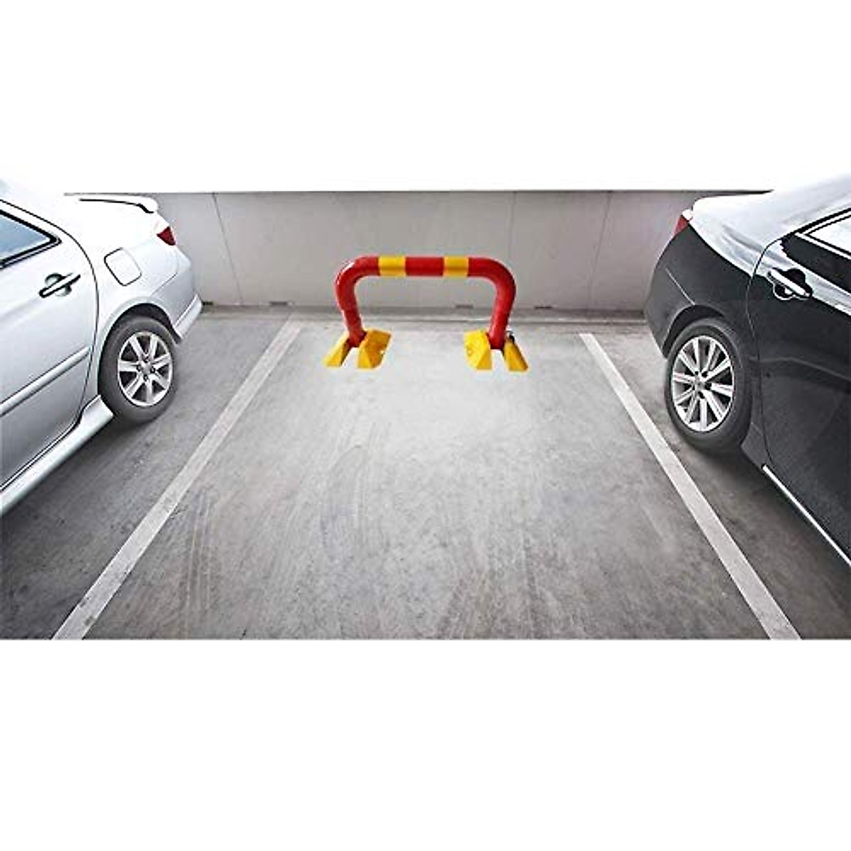 Parking Lock,Parking Barriers Parking Space-Saving Lock Heavy Park Lane Barriers Folding Metal Bollards Bollard