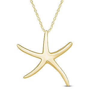 AFFY Starfish Pendant Necklace in 14K Yellow Gold Over Sterling Silver