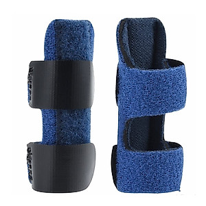 Finger Splints 2 Pcs Adjustable Finger Support Brace Breathable Protector Index Finger Immobilization Sleeve for Mallet Injury Fractured Straightening Pain Relief (Color : Black)