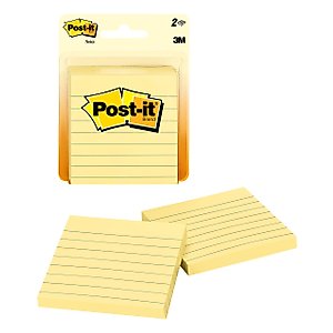 Post-it Notes, 3x3 in, 2 Pads, Canary Yellow, Clean Removal, Recyclable