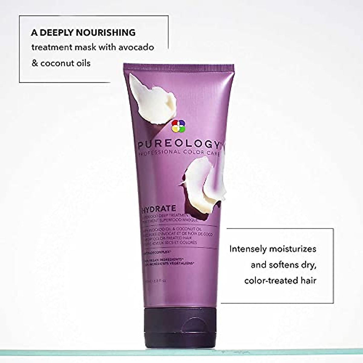 Pureology Hydrate Superfood Treatment | For Dry, Color-Treated Hair | Deeply Hydrating Treatment Mask | Silicone-Free | Vegan | Updated Packaging | 6.8 Fl. Oz