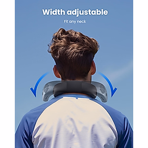 Koonie Neck Air Conditioner, Portable Cooling Neck Fan Blow Cold Air, 4000mAh Rechargeable Around Neck Breeze Fan 3 Speed, 3 Refrigeration Mode, 8H work time, Adjustable Width, Digital Display