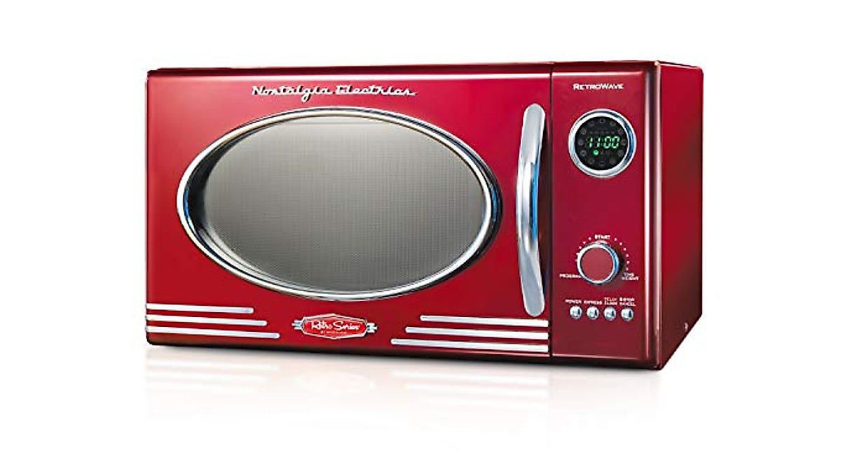 Nostalgia Retro Microwave Oven: 0.9 cu ft, 800W, Red