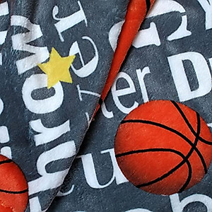 Passion for Basketball Collection (56”x60” Throw Blanket-Pewter)