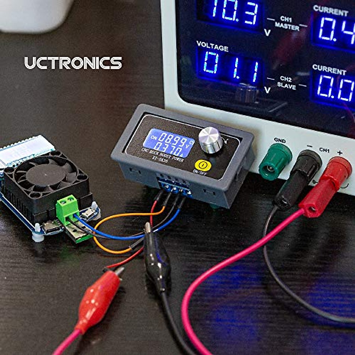 UCTRONICS DC 9V 12V 24V 4A Variable Power Supply 5-30V to 0.6-30V Adjustable Buck Boost Converter, Portable Bench Constant Voltage Current Stabilized Regulator Module