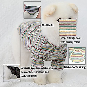 Lucky Petter Double Striped Dog Shirt for Small Large Dogs T-Shirts Soft Breathable Dog Cotton Shirt Basic Shirts (4X-Large, Gray)