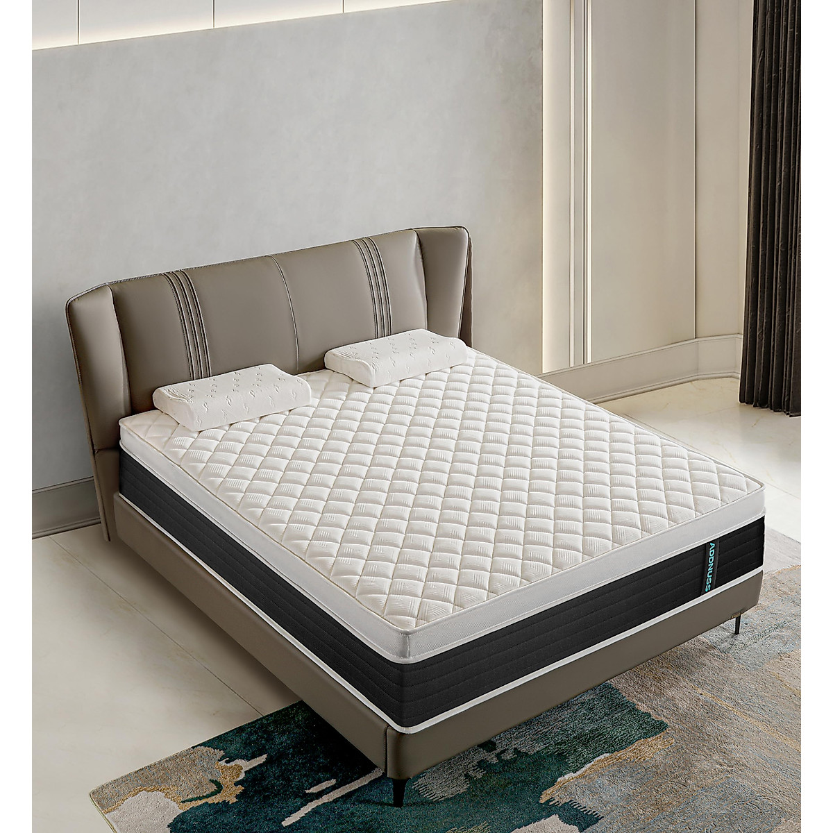 ADDNUSS King Size Mattresses,14 Inch Hybrid King Mattress in a Box, Gel Memory Foam and Pocket Coils Innerpring Mattresses for Pressure Relief,Medium Plush,Motion Isolation,CertiPUR-US.