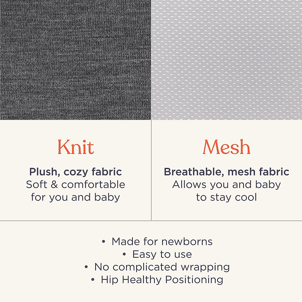 Ergobaby Embrace Cozy Newborn Baby Wrap Carrier (7-25 Pounds), Ponte Knit, Pure Black