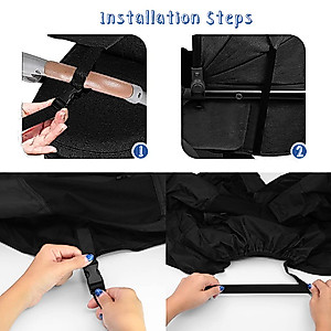 Pram Sunshade Sun Cover, Sun Shade Stroller for Baby, Universal Waterproof Stroller Sunshade Cover Anti-UV with Viewing Window for Stroller(Black)