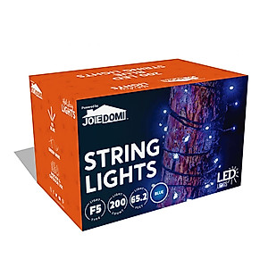 Joiedomi 200 LED Blue Halloween String Lights with 8 Modes 65.2FT Green Wire for Indoor Outdoor Holiday Décor Halloween Event Decoration, Tree, Eaves, Haunted House Theme Party