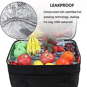 Weitars Double Decker Casserole Carrier Insulated Expandable Large Cooler Bag Leakproof Cooler Bag Holder Tote for BBQ, Picnic, Party, Camping (Black)