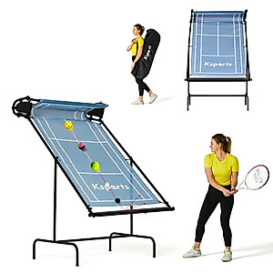 Ksports Tennis Rebounder Net – Multi Racket Sports Trainer for Tennis, Pickleball, Padel, Squash & Racquetball – Quick Assembly, Portable with Carry Bag (Blue, Regular)
