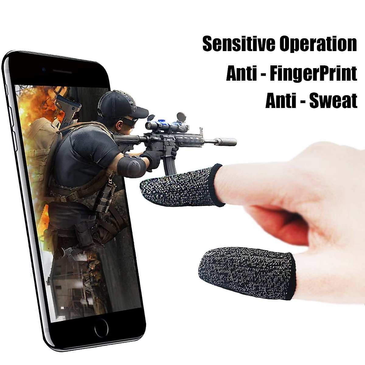13 in 1 Cell Phone Game Controller for PUBG/Fortnite/Call of Duty Mobile, Mobile Phone L1R1 Triggers for iPhone and Android Phone w/ 9 pcs Mobile Game Finger Sleeve Gloves