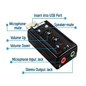 Simyoung USB 7.1 Channel USB External Sound Card Audio Adapter(Sound Card) Black