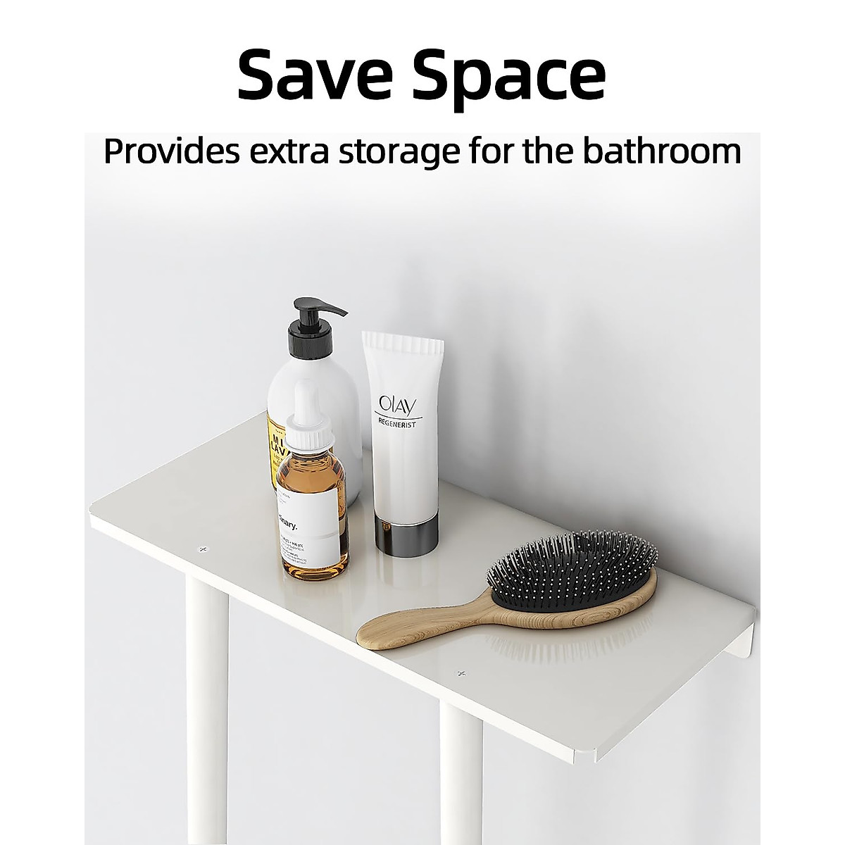 Wall Towel Rack for Rolled Towels, STWWO Towel Storage for Small Bathroom Can Holds 6 Large Towels, 30 inch Towel Racks with Shelf, White