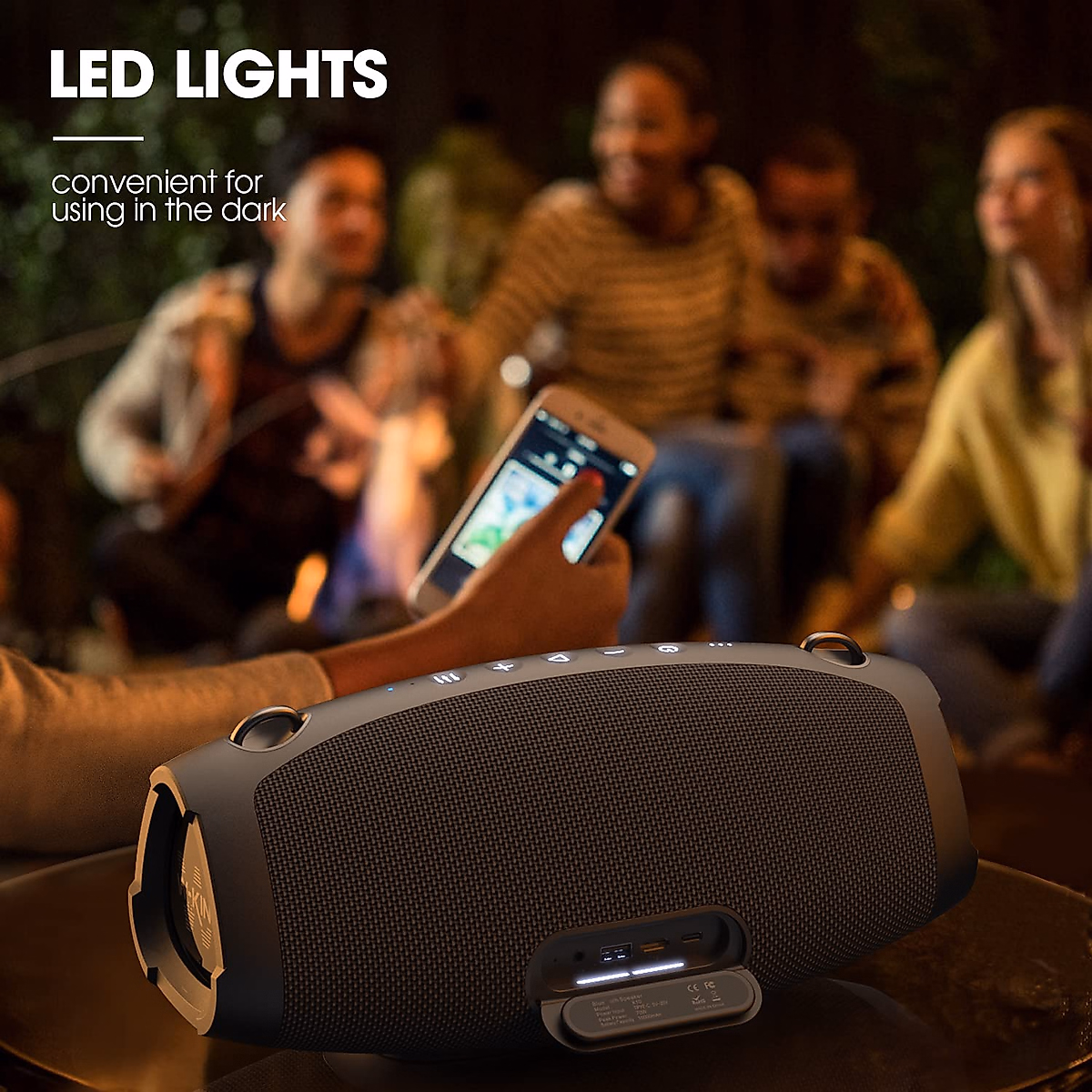 W-KING Portable Loud Bluetooth Speakers with Subwoofer, 70W Portable Outdoor Speakers Bluetooth Wireless Waterproof, Triple Passive Radiators-Deep Bass/Hi-fi Audio/DSP/42H/Power Bank/TF/AUX/EQ/Opener