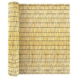 Natural Reed Screen Curtain, Eco-Friendly 16.4ftX4ft Fencing Decorative Roll Up Window Blind Reed Fencing for Garden Indoor Balcony Window