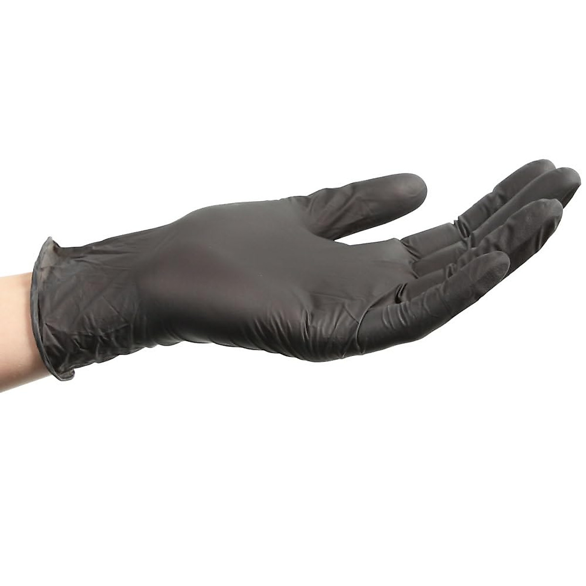 ForPro Disposable Nitrile Exam Gloves, Medical Grade, 4 Mil Extra Protection, Powder-Free, Latex-Free, Non-Sterile, Food Safe, Black, Large, 100-Count