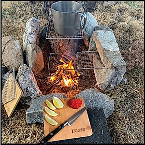 Branded Boards Small Mini All Natural Bamboo Cutting Board, Great for Apartments RV's Home Bar Backpacking Camping Bushcraft Dorm Rooms Picnics & Entertaining (4 Pack)