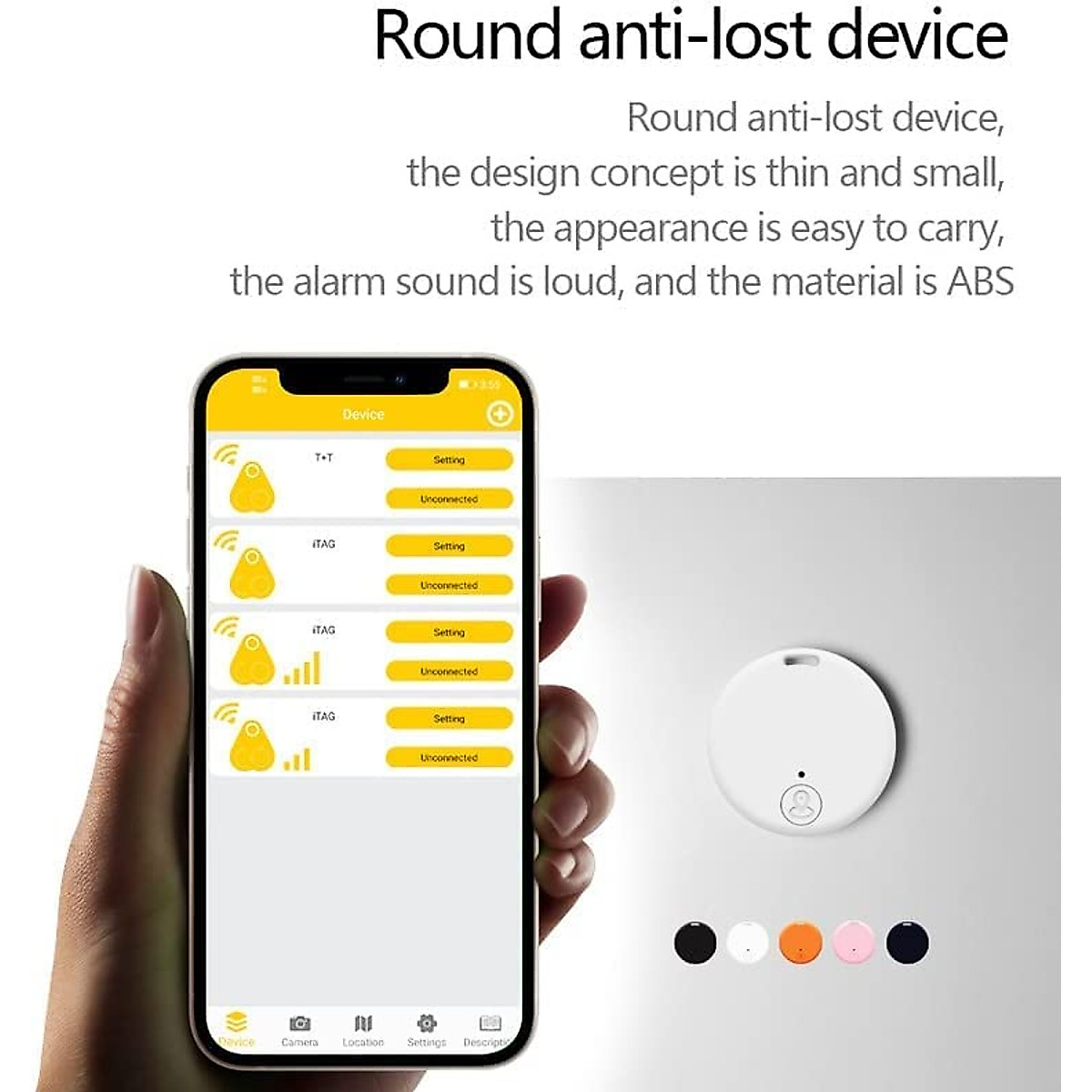 Mini Item Finder, Dog GPS Tracking Device, No Monthly Fee App Locator, 2023 Upgraded Portable Bluetooth Intelligent Anti-Lost Device for Luggages/Kid/Pet Bluetooth Alarms (1Pack, Black)