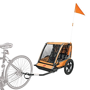 Allen Sports Hi-Viz 2-Child Bicycle Trailer, Model ET2-O, Orange