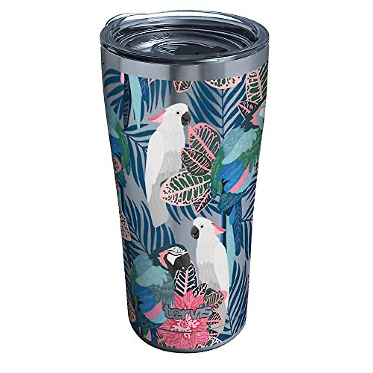Tervis Tropical Birds Collage Triple Walled Insulated Tumbler, 20 oz, Clear and Black Slider Lid