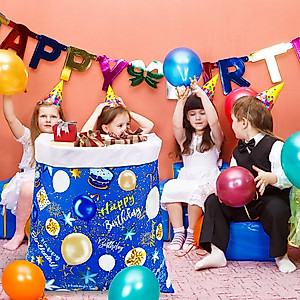 Shintop Large Birthday Gift Bag, 36x56inch Big Gift Sack Extra Large Plastic Gift Wrap Bag Jumbo for Huge Gifts Weird Shaped Presents (Blue 1pack)