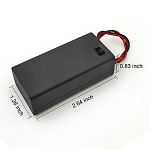 VWEICYY 2PACK 9V Battery Holder,9V Battery Holder with Switch,9 Volt Battery Holder with Leads，Widely Used in Student Experiments,LED Strips or Other Devices with 9V Batteries (2 Pack)