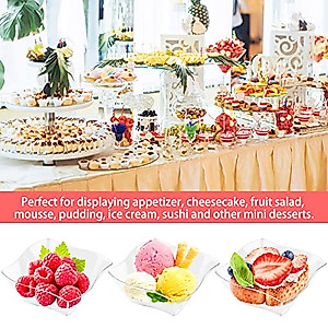 Qeirudu 50 Pack 5 oz Mini Dessert Cups with Spoons - Appetizer Plates Small Disposable Fruit Salad Serving Cup for Appetizers, Ice cream, Trifle