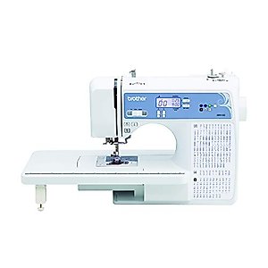 Brother XR9550 Sewing and Quilting Machine, Computerized, 165 Built-in Stitches, LCD Display, Wide Table, 8 Included Presser Feet, 20x12x17, White