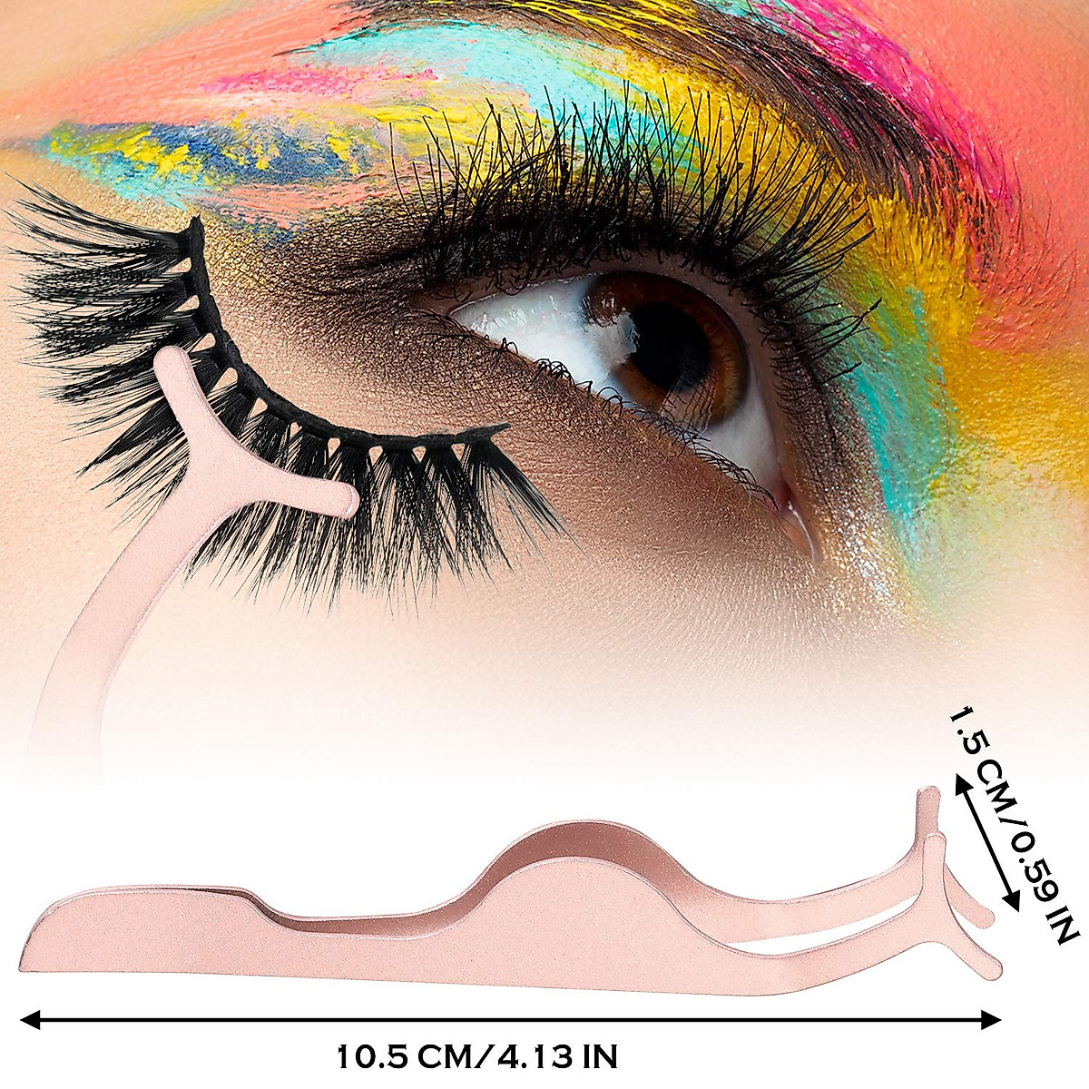 24 Pieces False Eyelashes Applicator Tool Stainless Steel Eyelash Extension Tweezers Remover Clip Tweezers Nipper Eyelash Auxiliary Clip for Women Girls Makeup Application and Removal (Rose Gold)