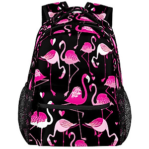 Backpacks Boys Girls, Kawaii Pink Flamingo Lightweight School Backpack Laptop College Bookbag, Travel Casual Daypack, Hiking Camping Computer Rucksack