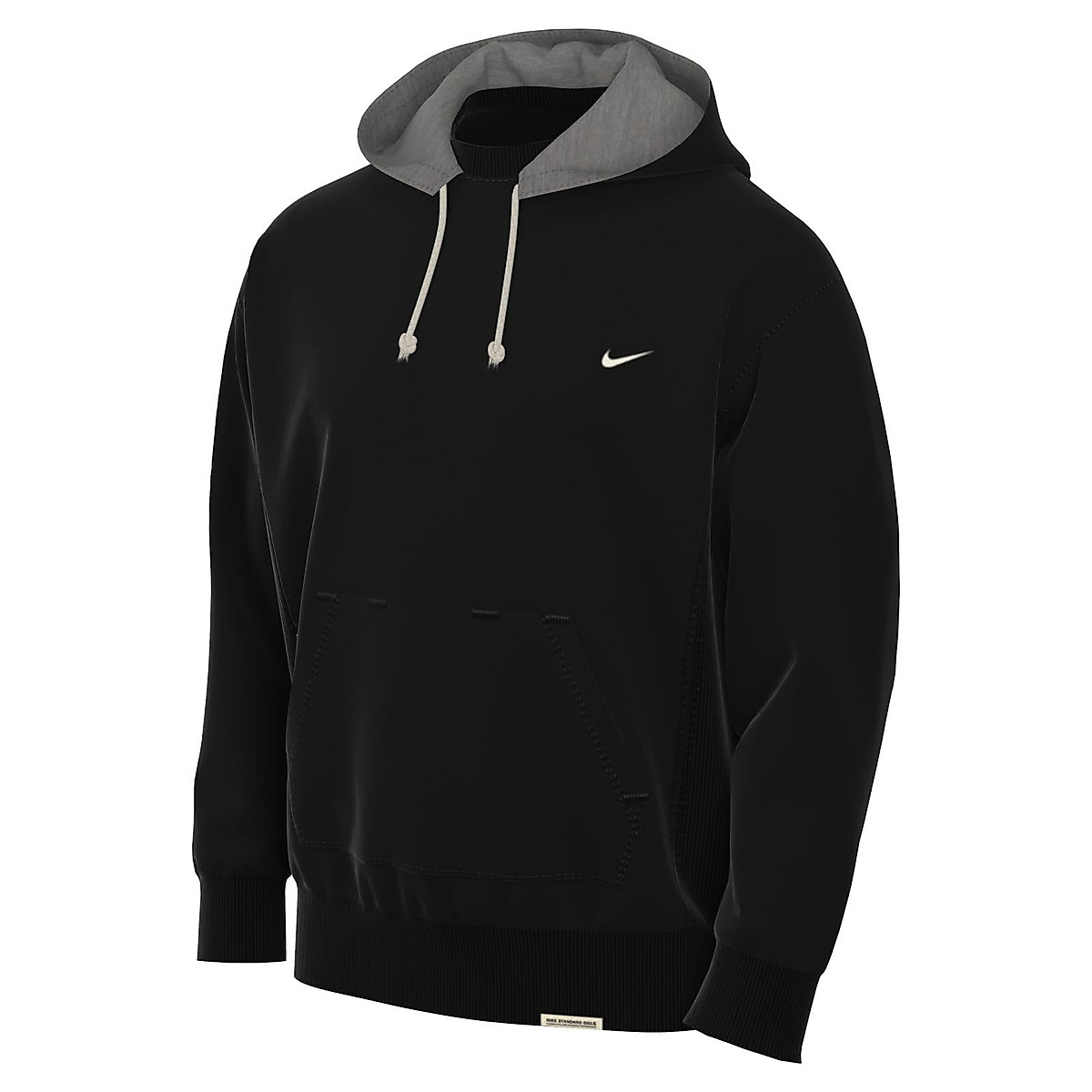 Nike Dri-FIT Standard Issue Men's Unisex Pullover Basketball Hoodie (as1, alpha, l, regular, regular, Black/Pale Ivory)