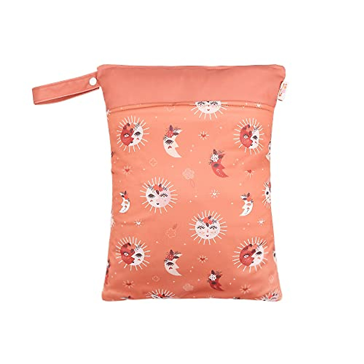 MOMIGO 4 pcs/set Wet Dry Bags for Baby Cloth Diapers - Reusable, Washable for Stroller, Diapers, Travel Bags, Gym Bag (Pink)