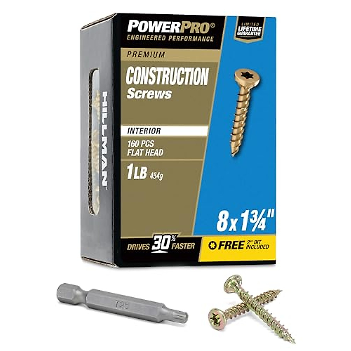 Power Pro Premium Interior Construction Screws (#8 x 1-3/4") - 1lb Box