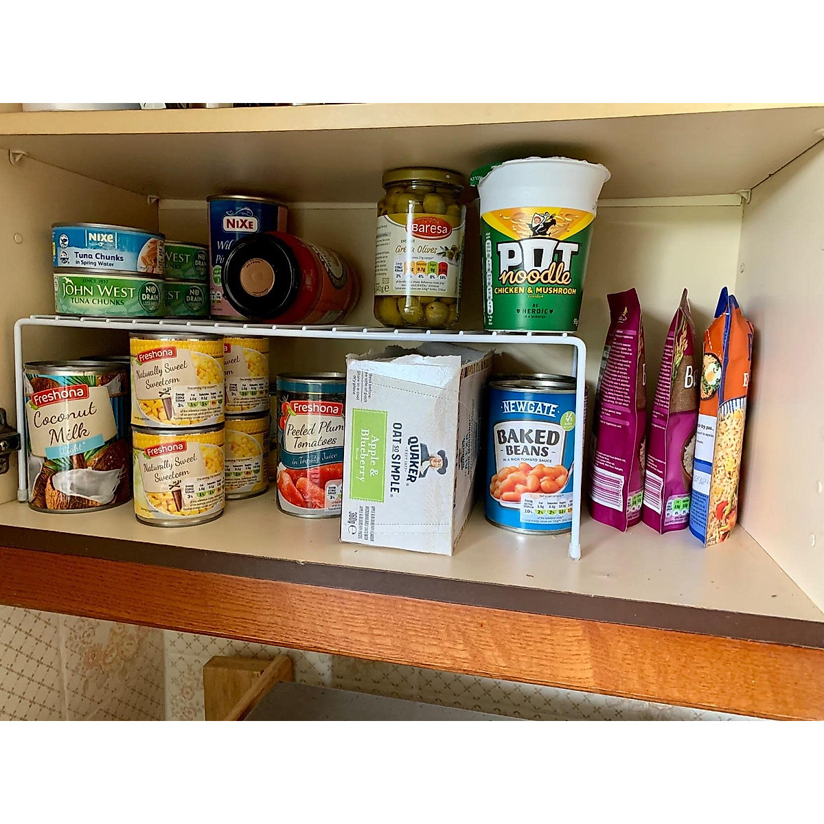 ASTOTSELL Kitchen Cupboard Organiser [2 Pack], Kitchen Cupboard Storage Shelf Rack