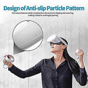 Battery Covers for Oculus Quest 2 Controller, TanReginal Ergonomic Design Covers for Meta Quest 2 Controller, Replacement Parts with Anti-slip Granule Texture, Premium PVC Material, 2 Joystick Caps