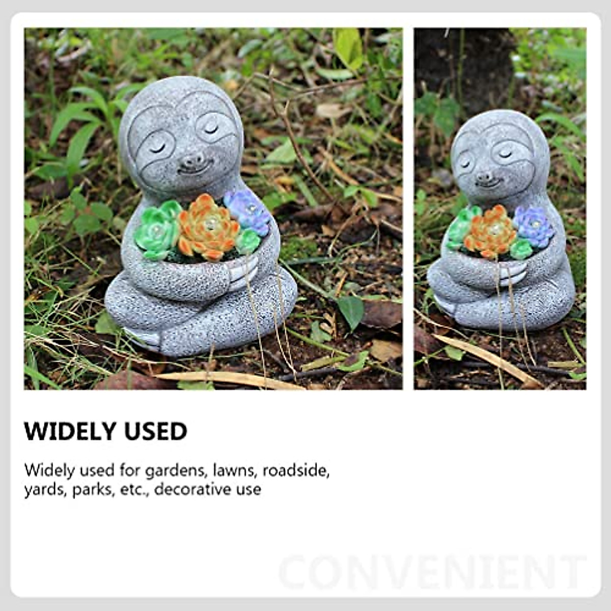Happyyami Courtyard Garden Decoration Resin Flower Plant Pot Animal Statue Bradypode Figurine Jungle Figurines for Landscape Bonsai Crafts Decorations Mini Sloth Figure